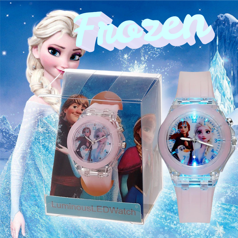 【with box】New children's watch Frozen Elsa silicone primary school ...