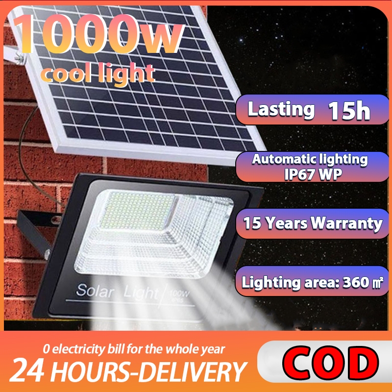 Solar Light 1000W lampu Solar outdoor lighting LED Solar Spotlight IP67 ...