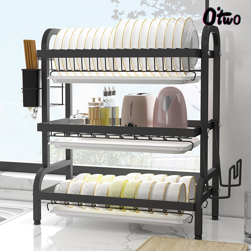 Rak Pinggan Mangkuk dish rack Stainless Steel rak pinggan besi Kitchen ...
