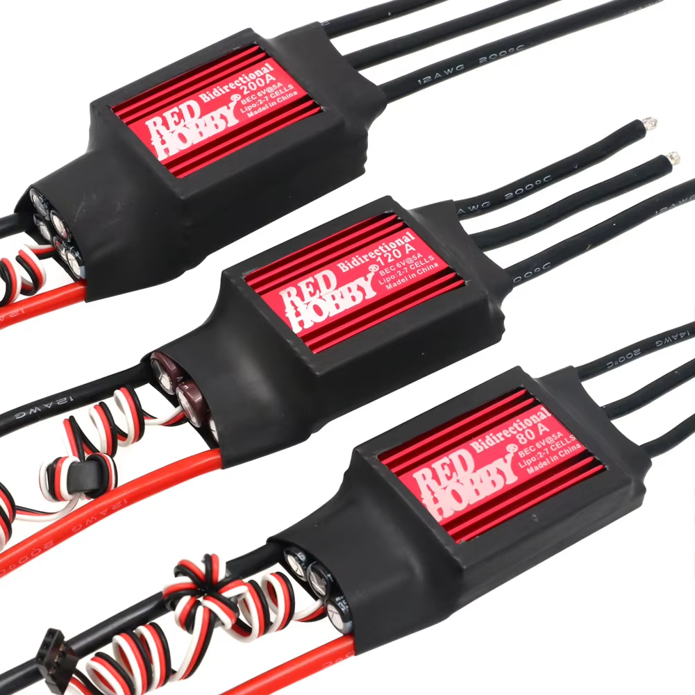 RedHobby 80A 120A 200A Bidirectional Brushless ESC for Remote Control Car Boat Pneumatic ...