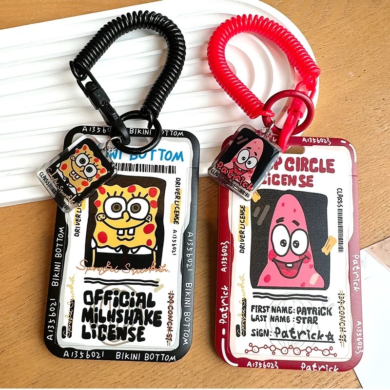 Couple Card Holder Student Campus SpongeBob SquarePants Pass Protection ...