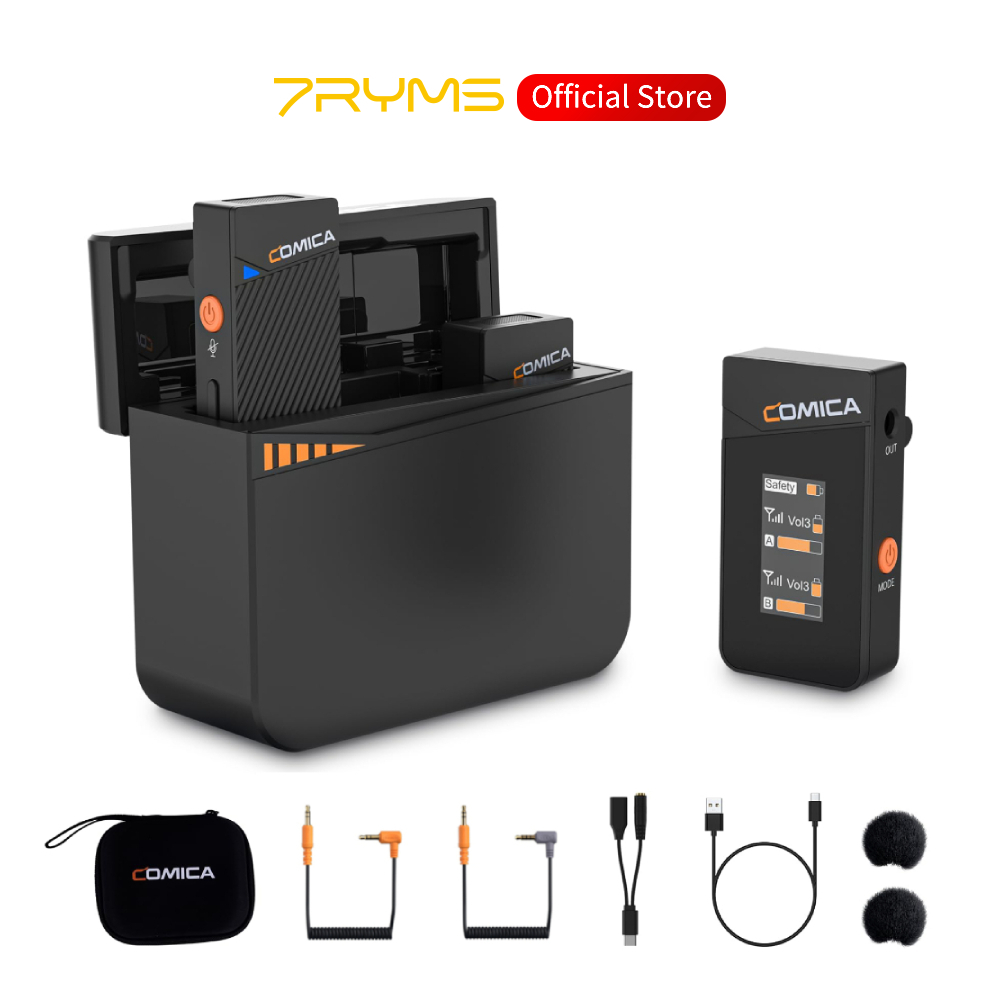 Comica Vimo C 2.4G Mini Wireless Microphone with Charging Case,Dual ...