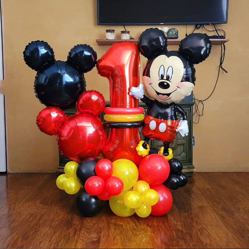 32pcs Disney Mickey Mouse Foil Balloons 32 Inch Number Balloon Birthday ...