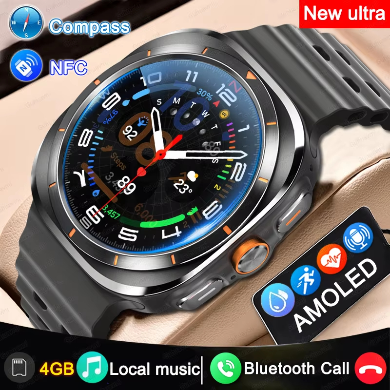 Smartwatch Men AMOLED Screen DT Ultra Smart Watch 47mm Call Compass ...