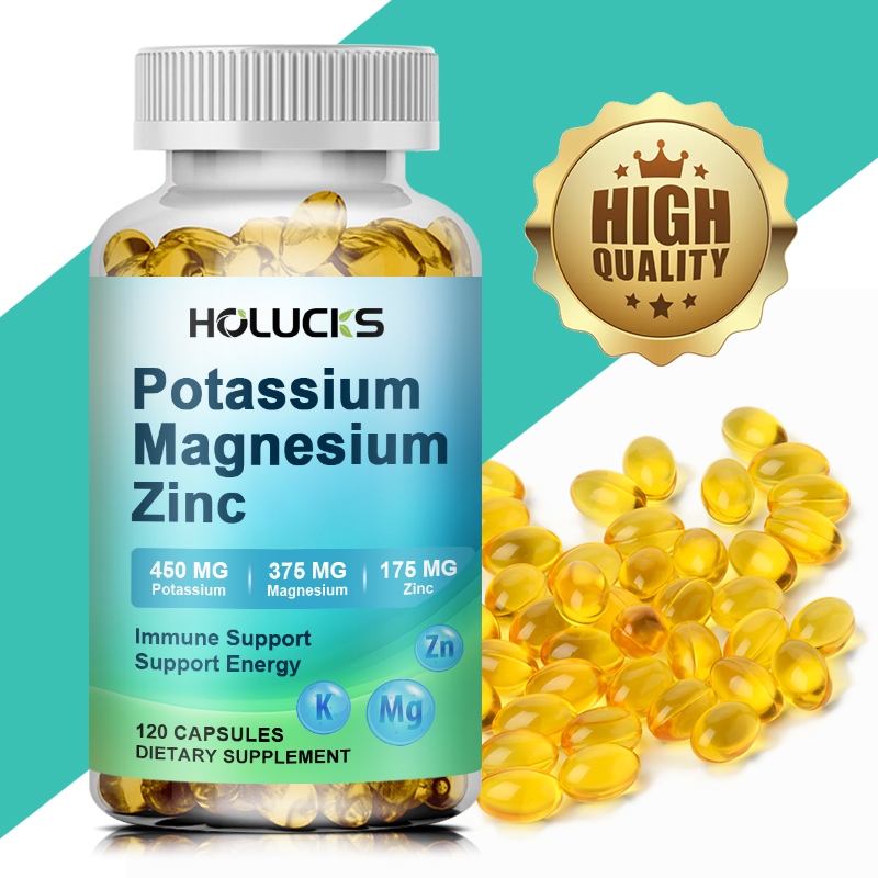 Holucks Potassium Magnesium Supplement 1000mg, Magnesium Potassium Zinc ...