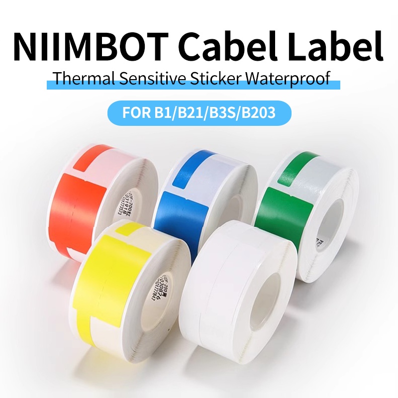 NIIMBOT Cable Labels Colorful Waterproof Wire Cord Labels Tear ...