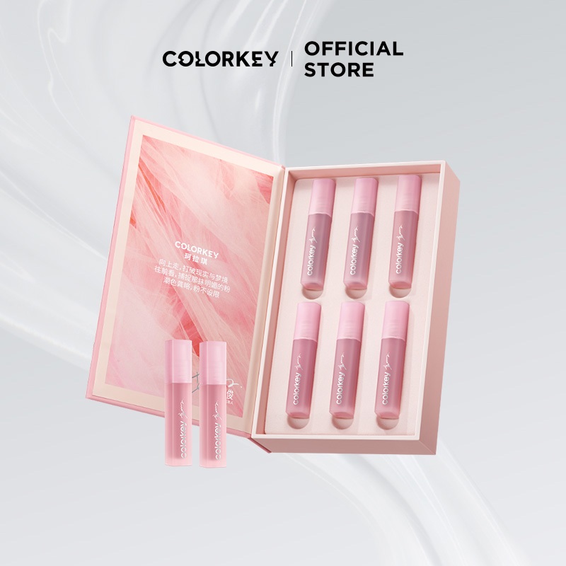 Colorkey Pink Diamond Liptint Set Mini Matte Lip Gloss Gift Box, Long ...