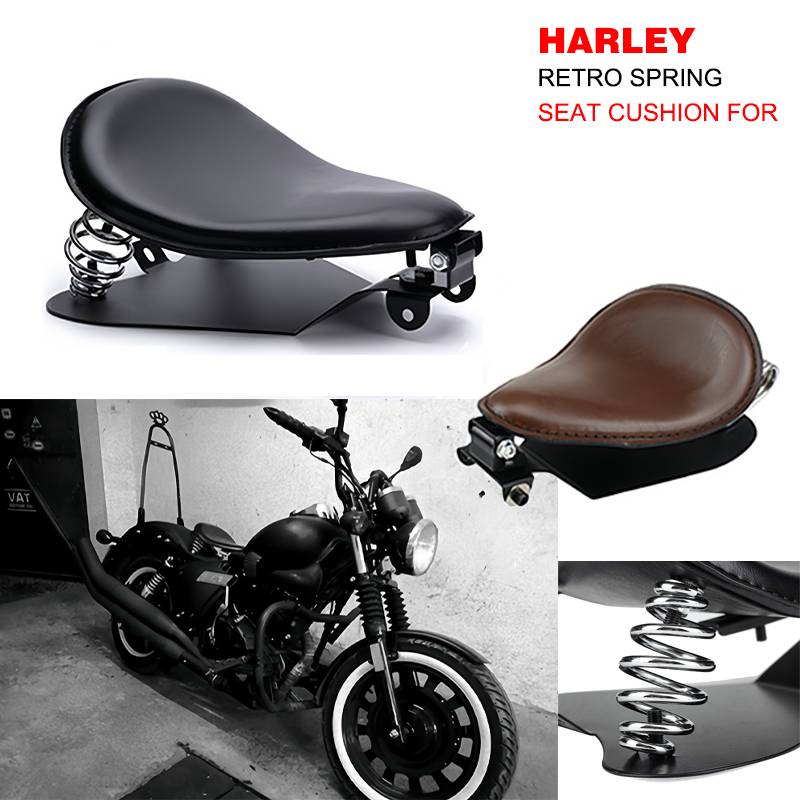 Motorcycle cushion spring leather sitting single seat cushion retro ...