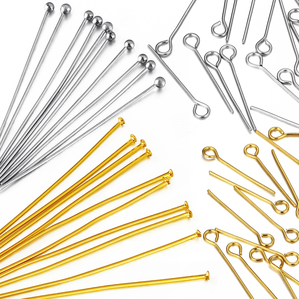 50pcs Stainless Steel Flat Head Pins for Jewelry Making Supplies Ball ...