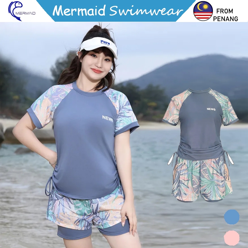 【Mermaid】（2XL-4XL）Ready Stock swimming suit for womenTwo Piece Swimwear ...