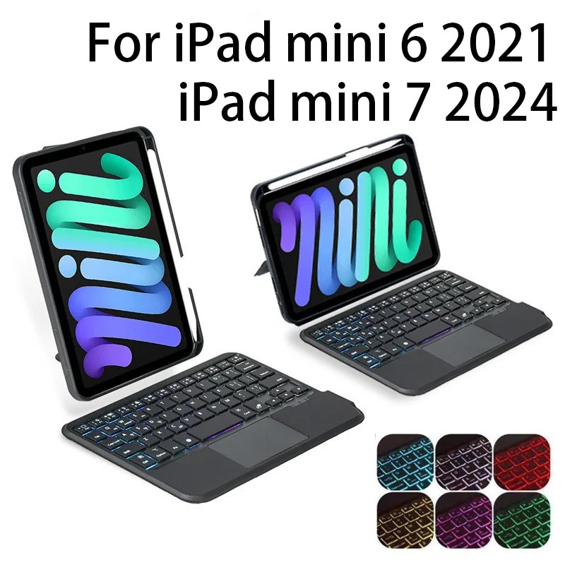 Keyboard Case for iPad Mini 6 Keyboard Case 2021 for Funda iPad Mini 7 ...