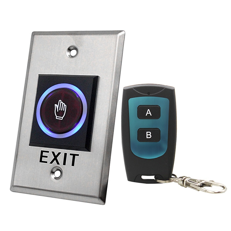 Touch Infrared Sensor Door Release EXIT Button Switch with 2 Channels Remote Control NO/NC/COM ...
