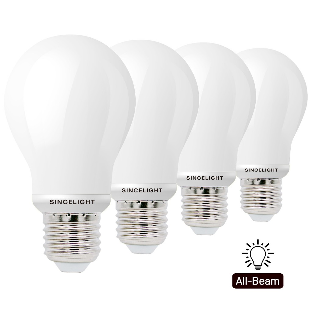 SINCELIGH A60E27 LED Classic Light Bulb With 5W,2700K(All Beam ...