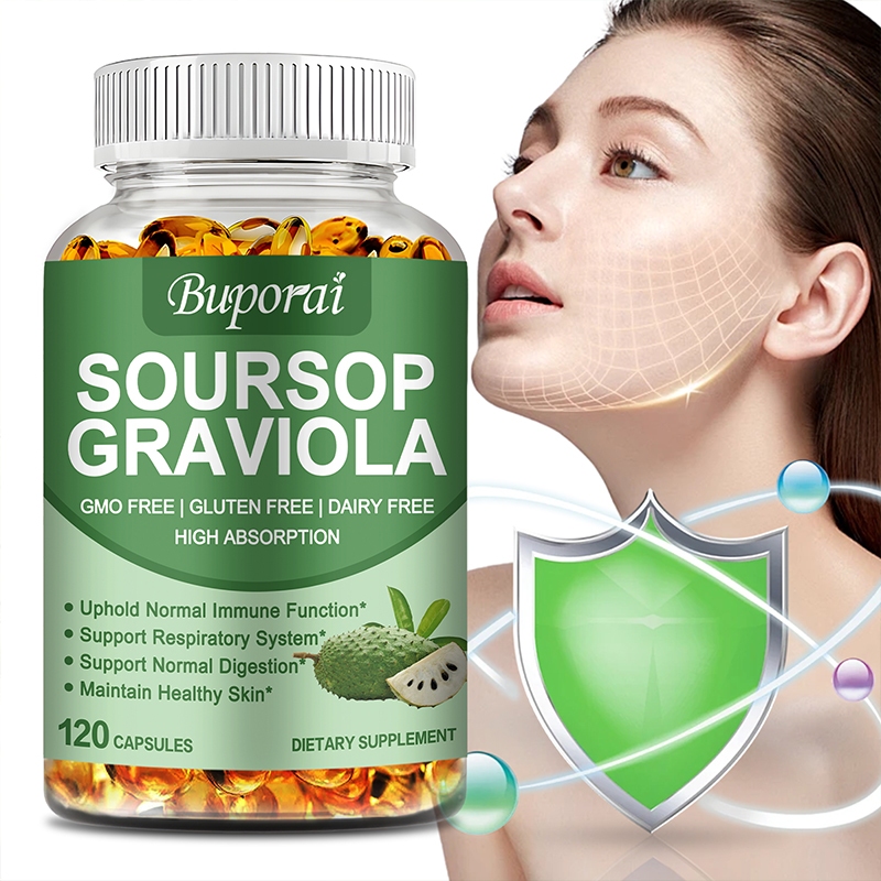 SOURSOP GRAVIOLA，120 Capsules |Immune function, respiratory health, normal digestion，Gluten Free ...