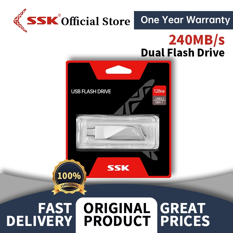 SSK 220MB/s 128GB Flash Drive TYPE C OTG Flashdrive USB3.2 128GB USB C Flash Drive | Shopee Malaysia