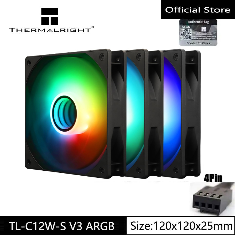 Thermalright TL-C12B-S ARGB Case Fan 120mm Chassis Cooling Fan Infinite ...