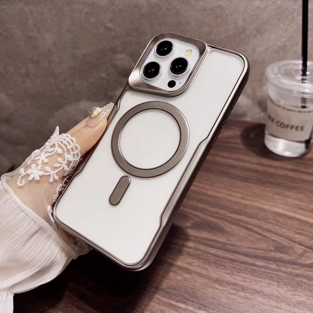 Magnetic Casing For iPhone 13 iphone13 Transparent Titanium Metalic ...