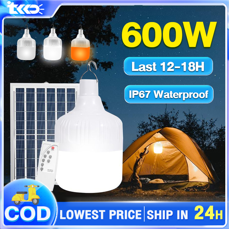 6000W LED Portable Solar Light Bulb IP67 Waterproof Outdoor Camping ...
