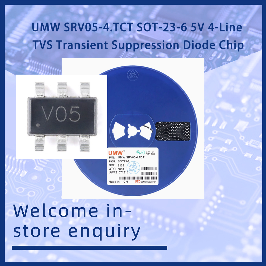 UMW SRV05-4 TCT SOT-23-6 5V V05 4-Line TVS Transient Suppression Diode Chip | Shopee Malaysia