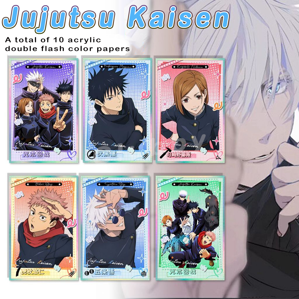 6 Jujutsu Kaisen acrylic thick card Gojo Satoru double flash paper kad ...