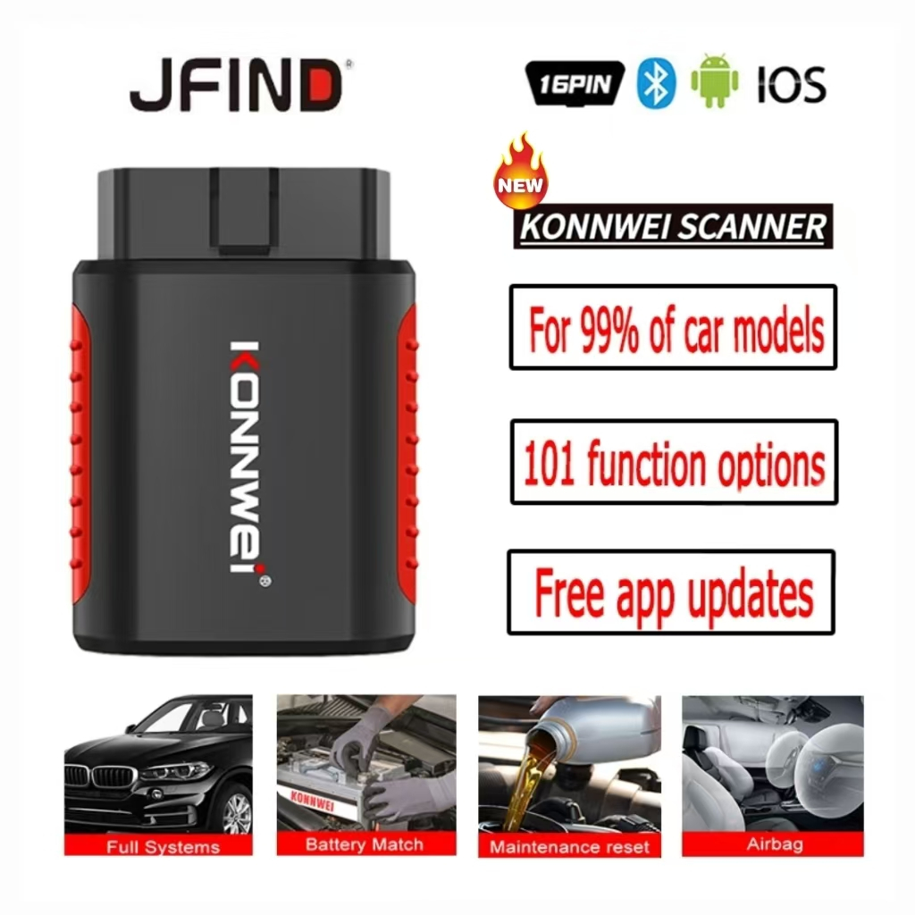 KONNWEI KDIAG Bluetooth 5.0 OBD2 Car Full System Scanner Engine ABS ...