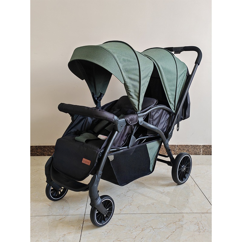Double Stroller with 5-Point Carrier, Foldable Stroller with Tandem ...