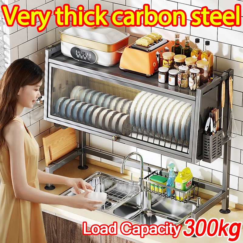 🔥304 Stainless Steel🔥 Kitchen Rack Dish Rack Rak Dapur Kabinet Rak ...