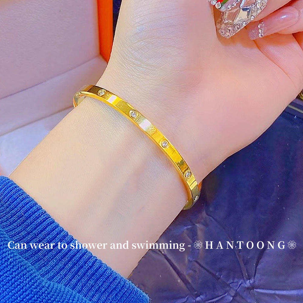 Gelang Tangan Perempuan Diamond Bangle Titanium Original Bracelet for ...