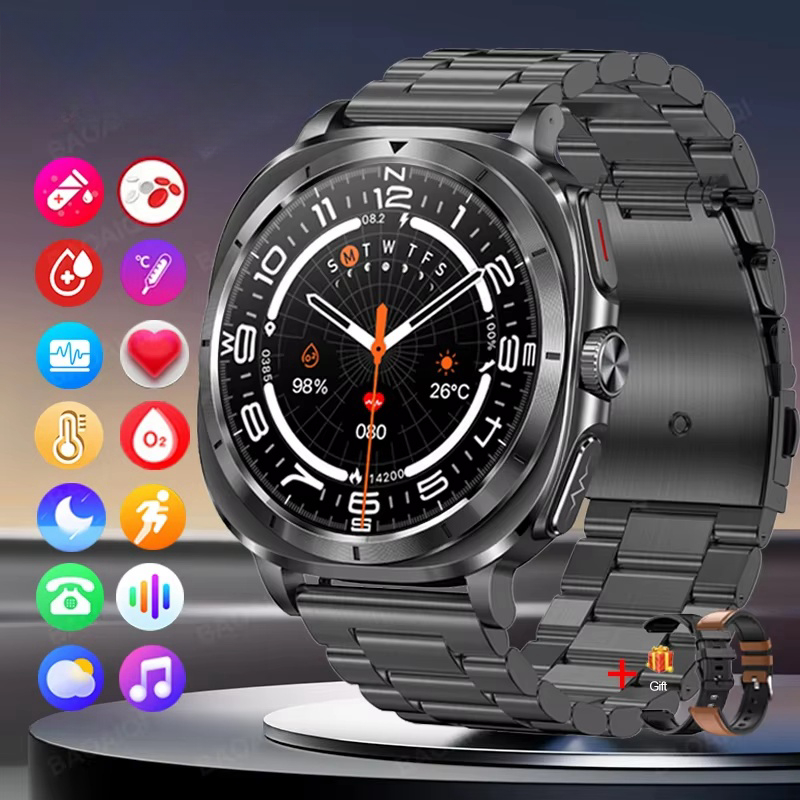 2024 New Medical Grade Health Smart Watch Men AMOLED Screen ECG+PPG ...