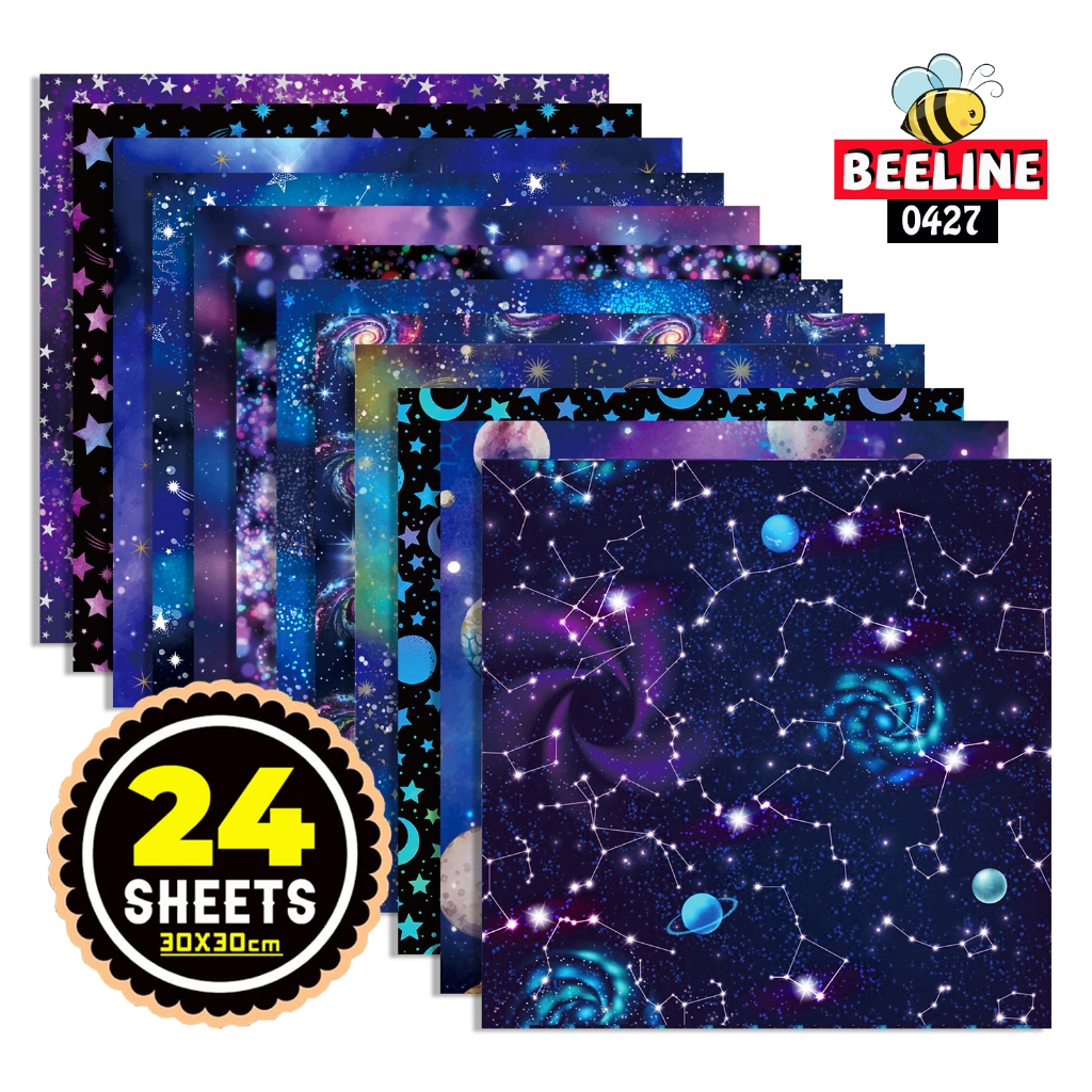 Beeline 24 Sheets Wrapping Paper 30cm Origami Planet Scrapbook Scrap ...