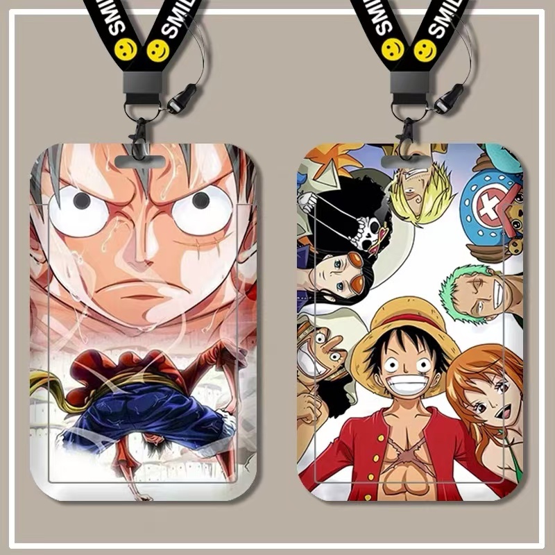 One Piece Card Holder Japanese Manga Card Cover with Lanyard Student ...