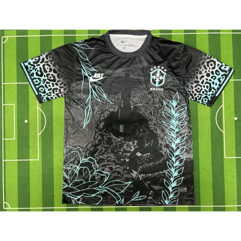 Brazilian Jesus Version Fans Jersey 24-25 black suit Football Shirt ...