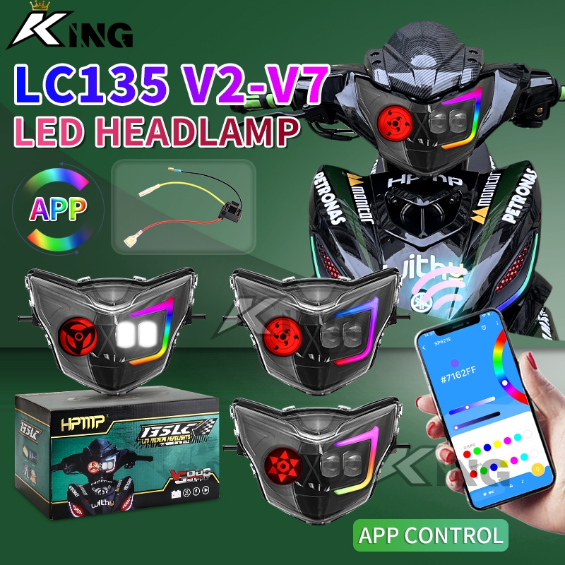 HPMP LC 135 V2~V7 LAMPU DEPAN LED HEADLAMP RGB APP CONTROL NARUTO SINGLE DEVIL EYES BLUETOOTH ...