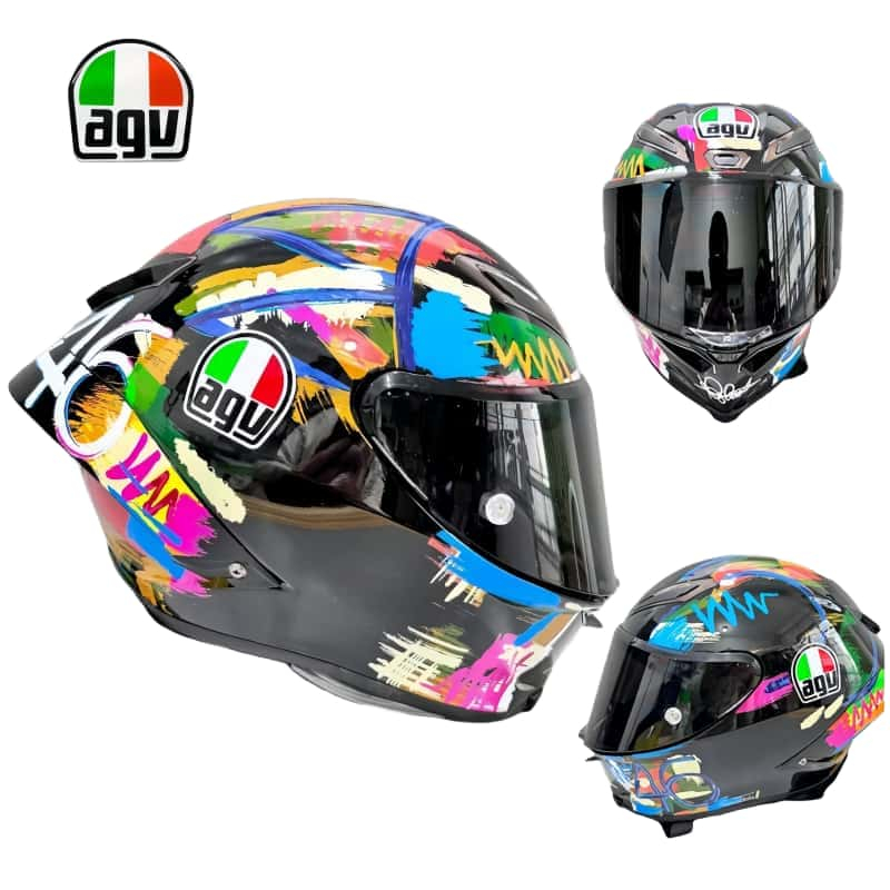 AGV PISTA GPRR series black graffiti print motorcycle safety helmet ...