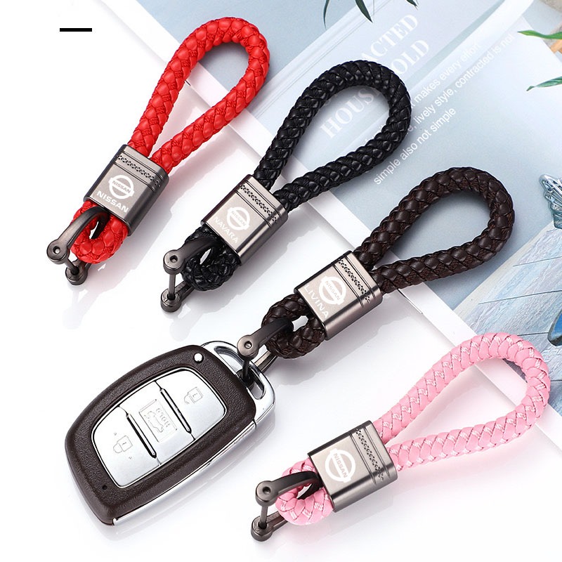 Nissan Car woven keychain for men and women cute key pendant metal logo ...