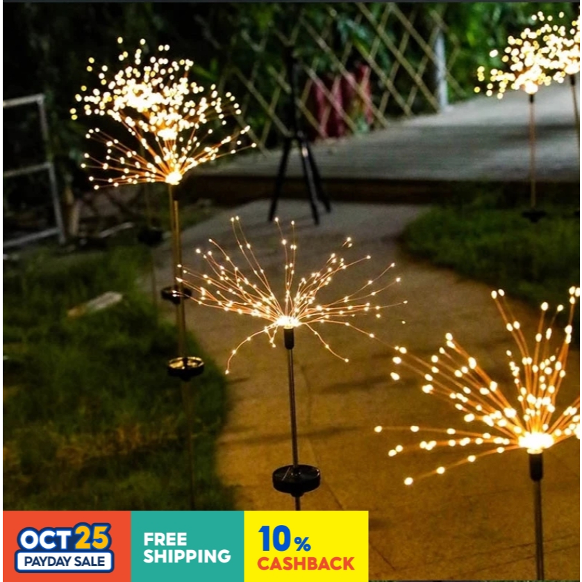 New solar powered dandelion fireworks lights, outdoor waterproof home ...