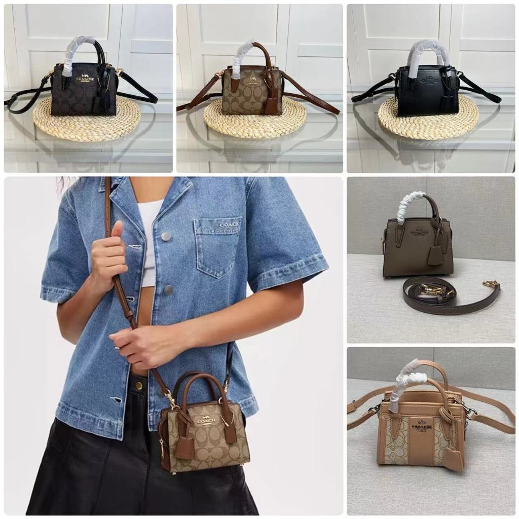 Coach Female Bag Classic Presbyopic Canvas Leather Tote Bag Shoulder ...