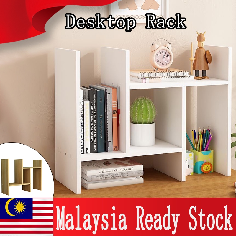 Multifunctional Desktop Book Shelf Wooden Desktop BookShelf Adjustable ...