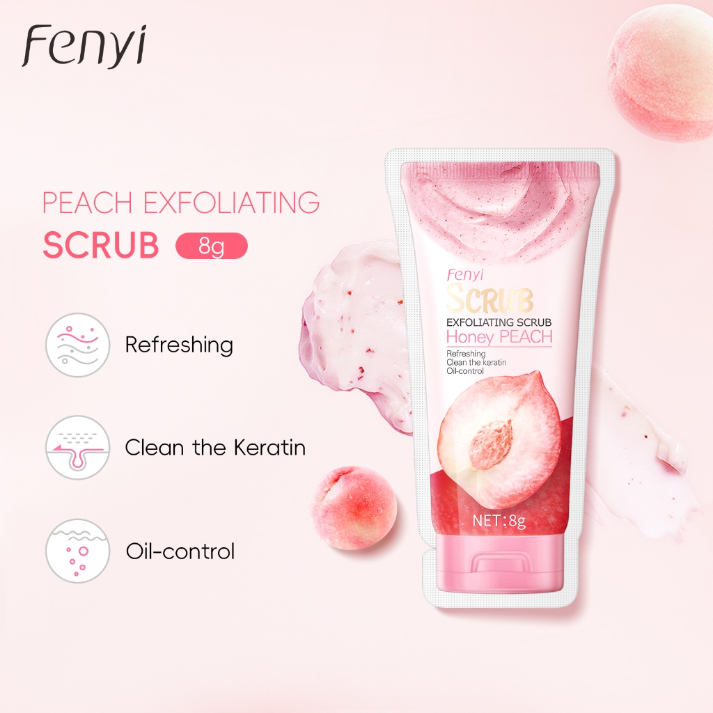 Fenyi Peach Body Scrub Sachet 8g Cleansing Pores Exfoliating Dead Skin ...