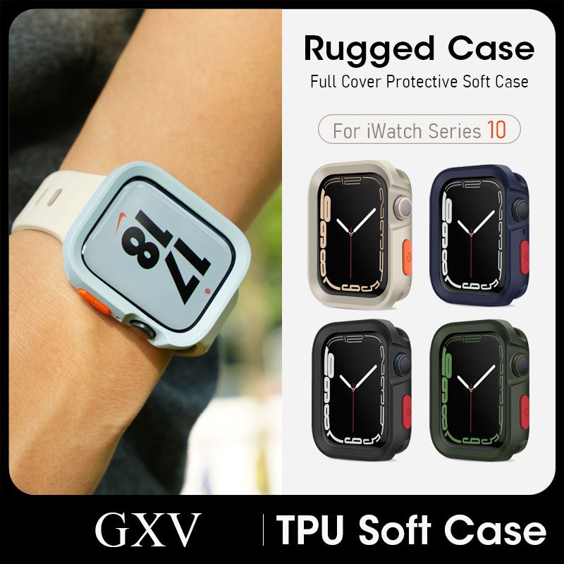 Rugged TPU Silicone Soft Case for iWatch Ultra 2 49mm Series 10 46mm ...