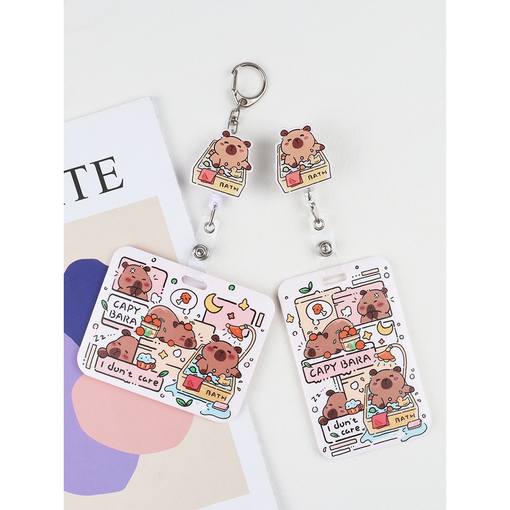 NEW Capybara Card holder long lanyard for student worker hard case ...