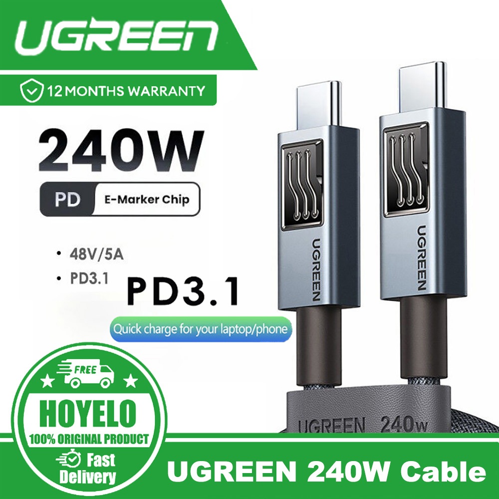 UGREEN 240W Cable PD3.1 48V 5A Type C to Type C Fast Charging | Shopee Malaysia