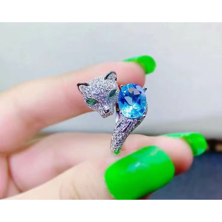 Natural Palaypal Topaz Ring Body Pure Color Flashing 7 * 9mm | Shopee ...