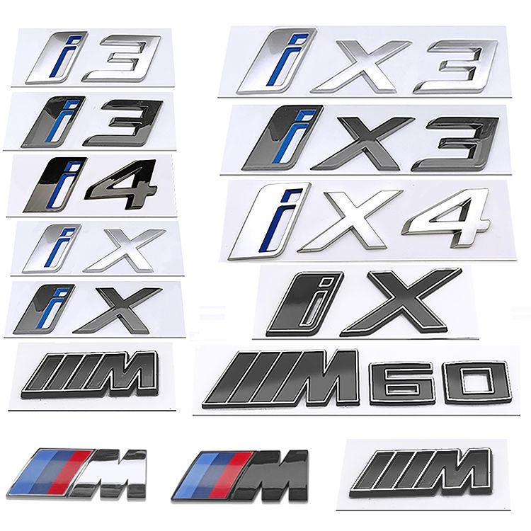 New BMW I3 iX3 car badge with I4 letter badge modified black IX4 rear ...
