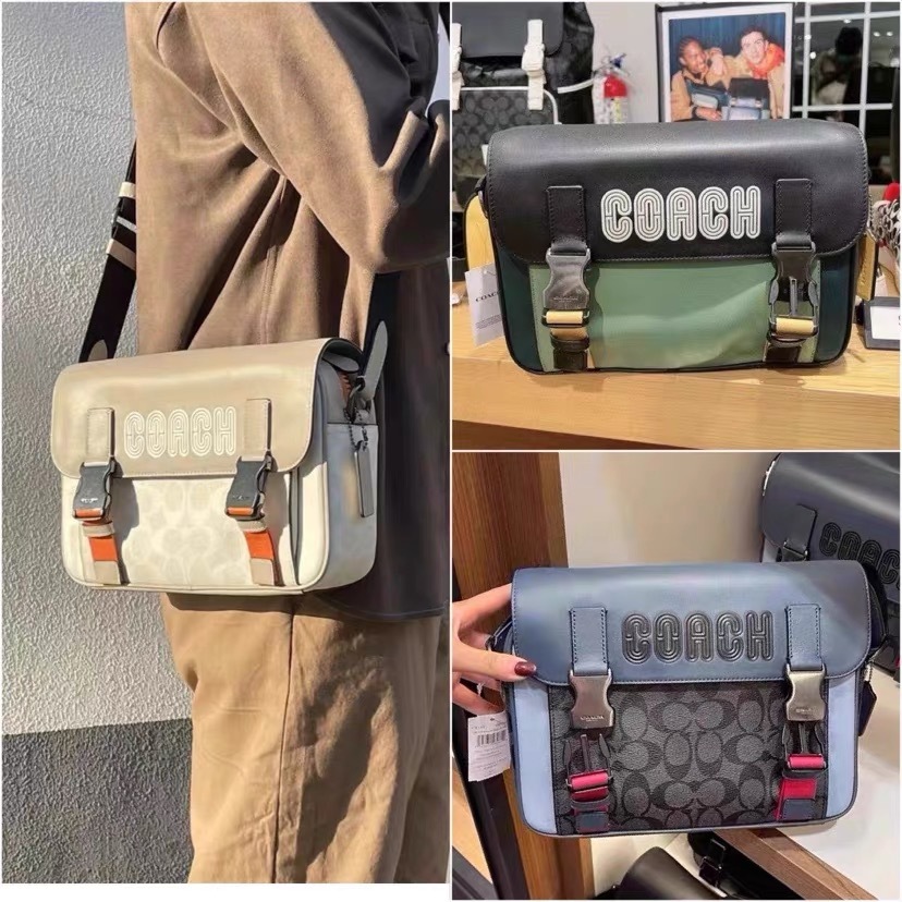 Coach Men's Bag Classic Logo TRACK Shoulder Messenger Bag Men's ...