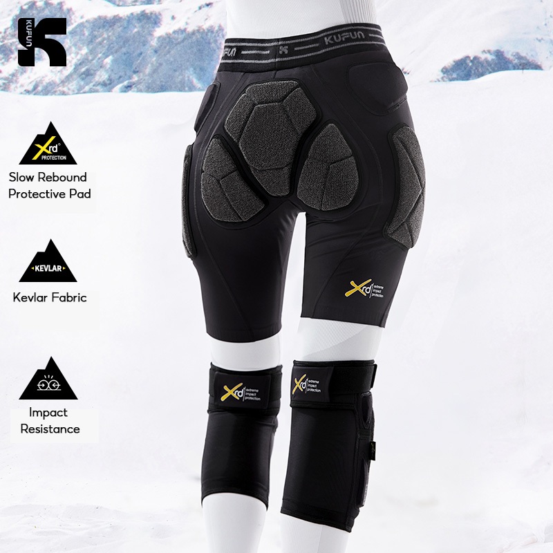 KUFUN Ski Hip and Knee Protectors Single Board Inner Wear Protective ...