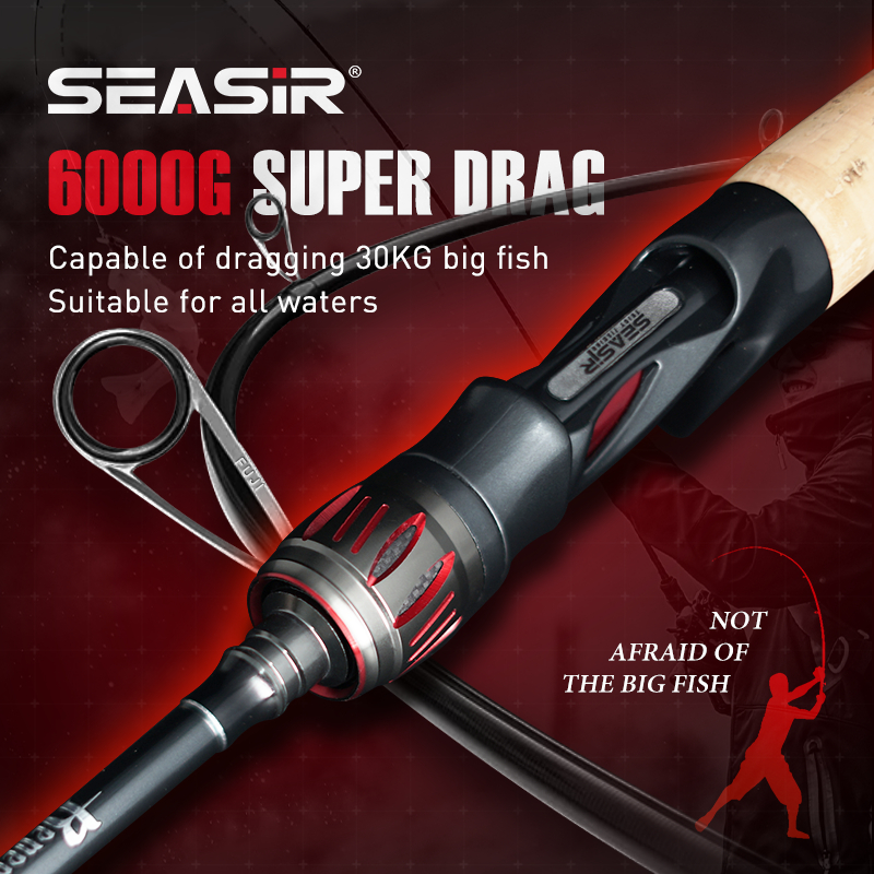 SEASIR REPEATER Fishing Rod FUJI-O Guide Rings Carbon High Sensitivity 2A Grade Cork Handle ...