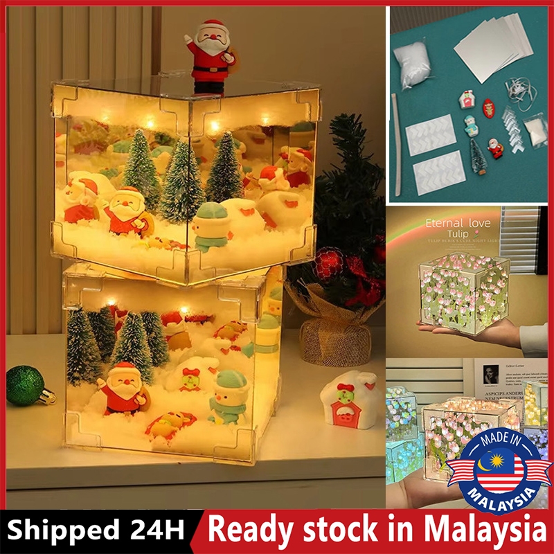 (Local Shipment) DIY Christmas Magic Cube Decoration LED Handmade ...