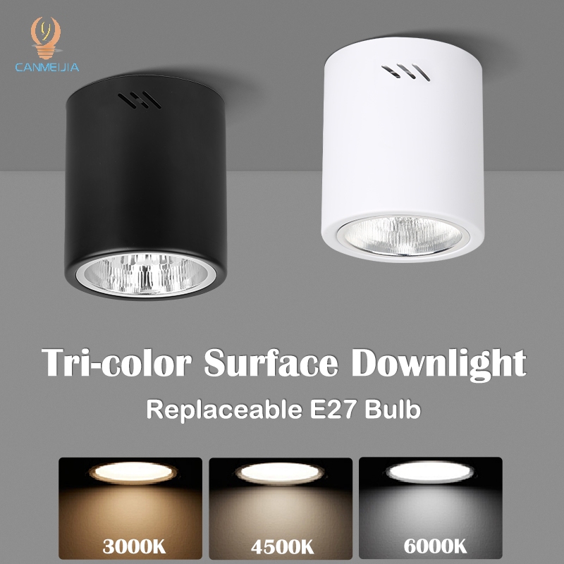 Replacable E27 Bulb Downlight Tri-color Led Pin Light Spotlight Ceiling ...