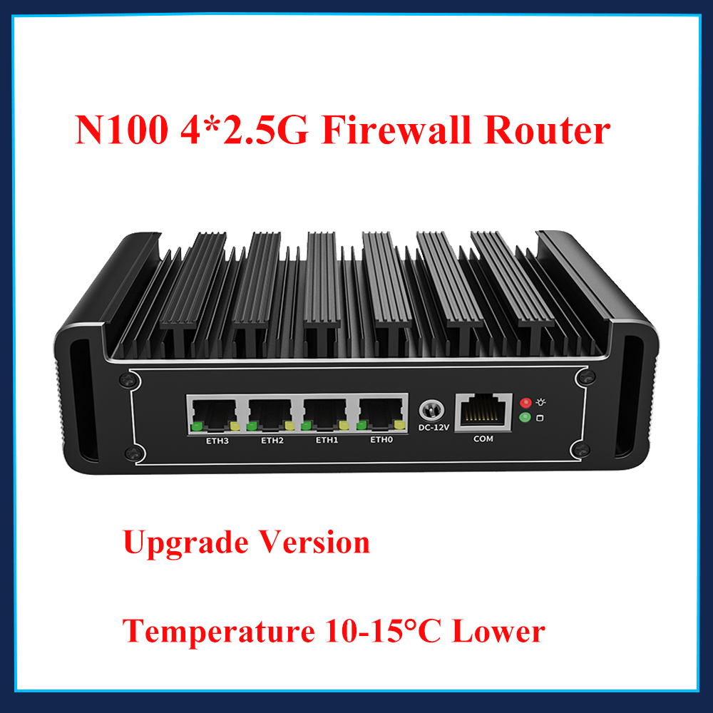 Fanless Mini PC Solid Intel N100 Firewall Appliance 4x 2.5G LAN i226-V ...